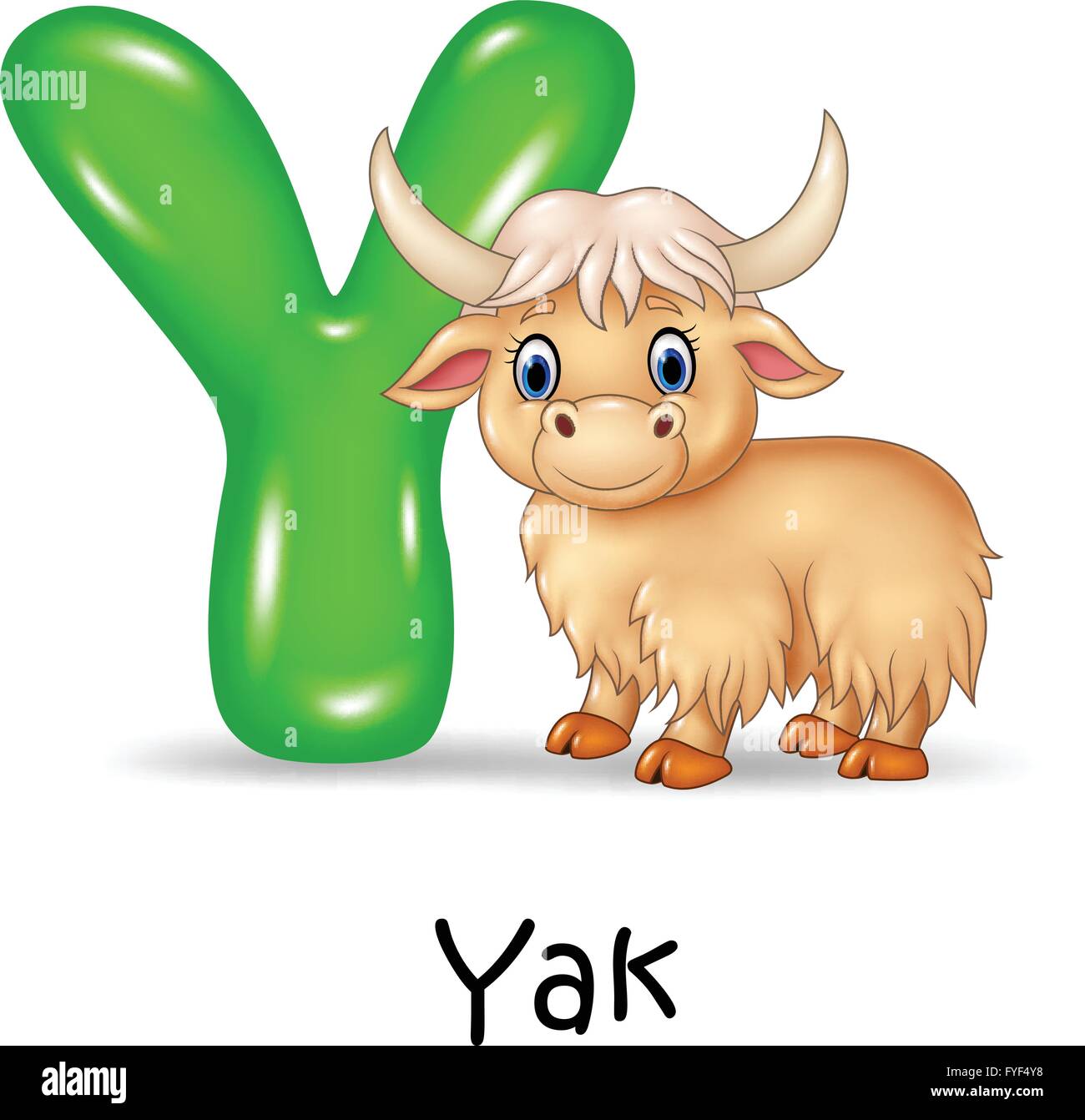 Illustration Y of letter for Yak Cartoon Stock Vector Image & Art - Alamy