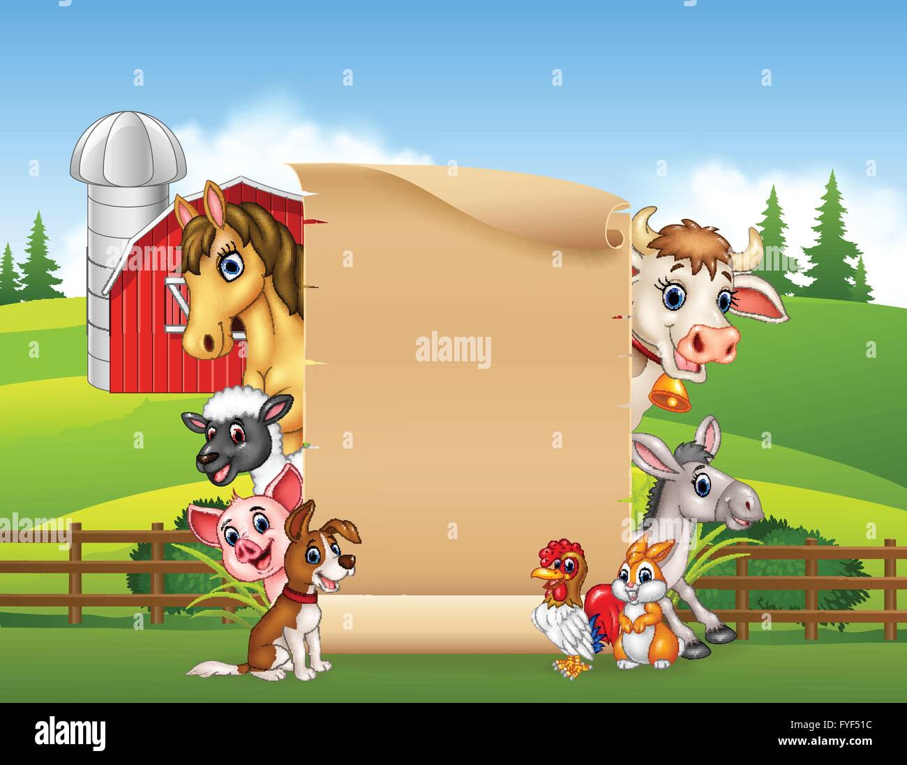 Cartoon farm hi-res stock photography and images - Alamy