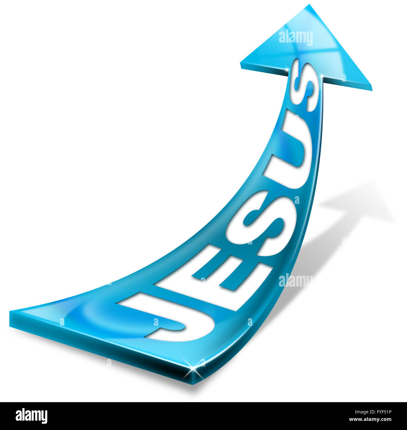 Jesus blue arrow on white Stock Photo - Alamy