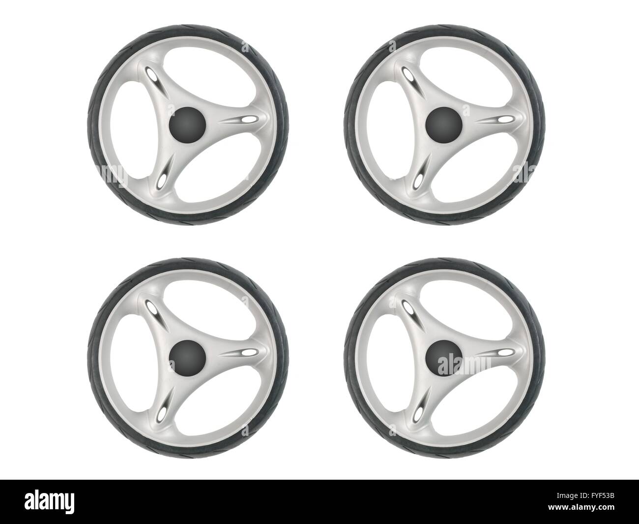 A plastic wheel isolated against a white background Stock Photo - Alamy