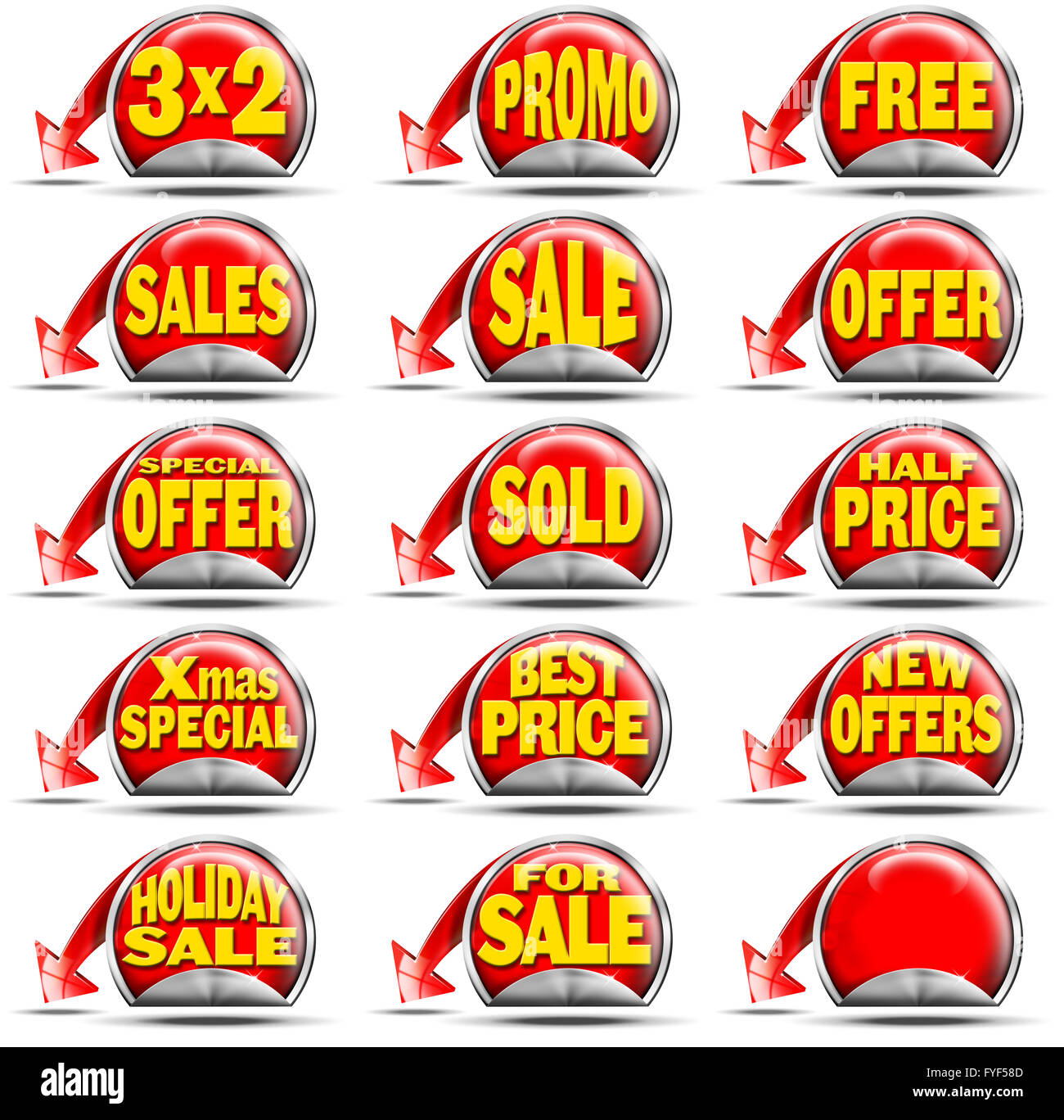 Red Sales Stickers Stock Photo - Alamy