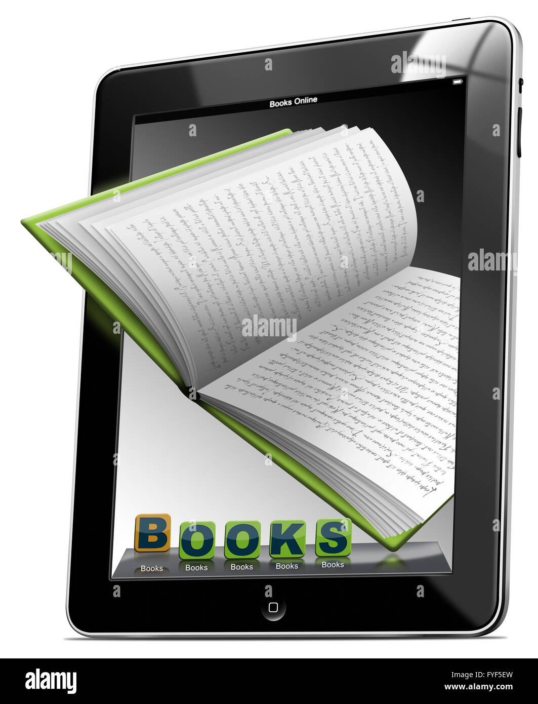Illustration of computer and books hi-res stock photography and images ...