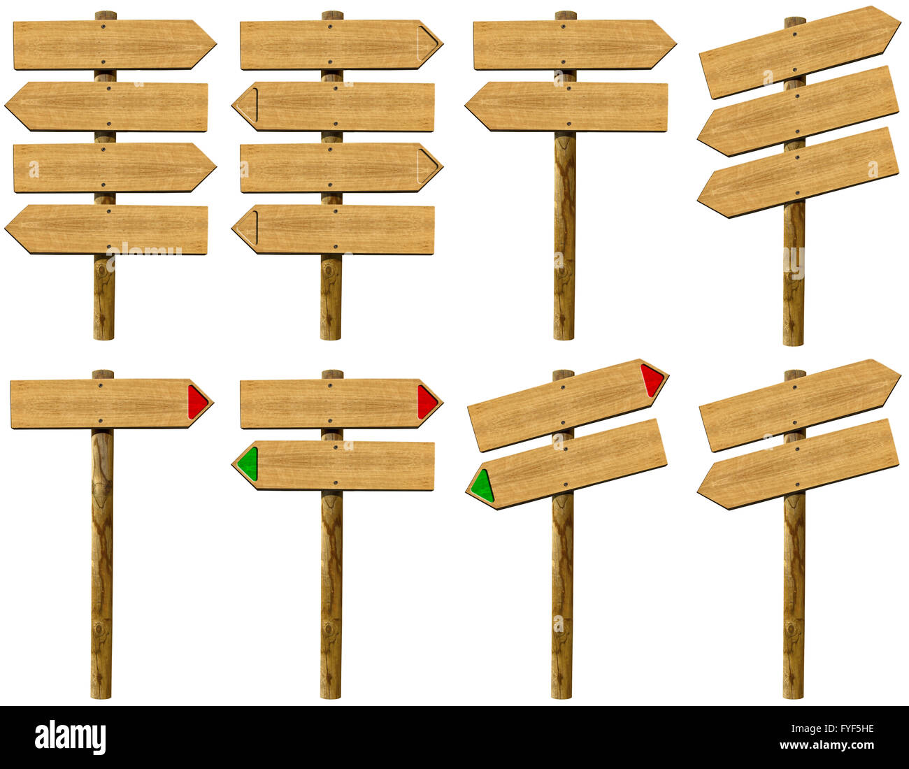 Set wooden signs Stock Photo - Alamy