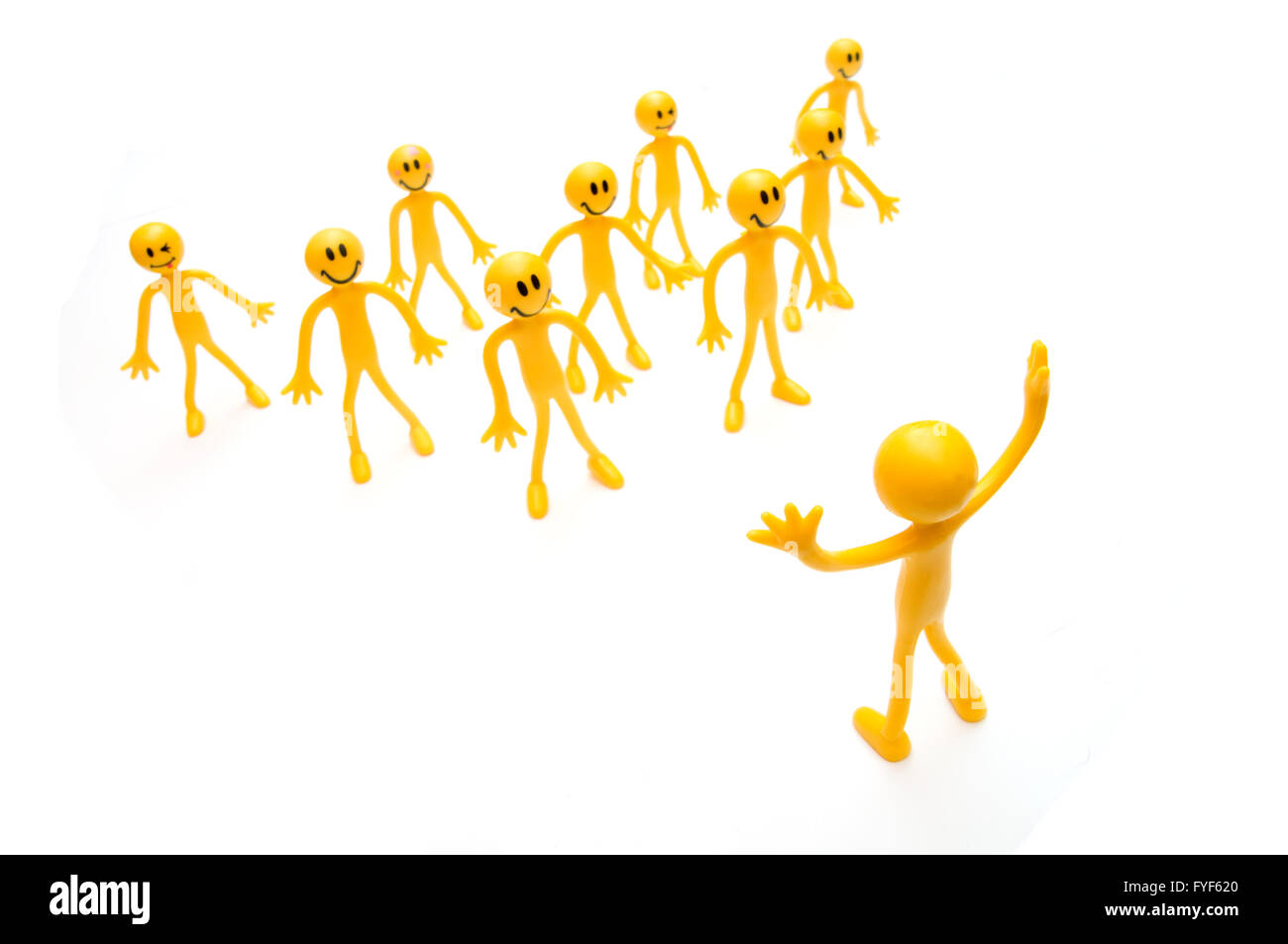 Leadership concept. A leader with his people Stock Photo - Alamy