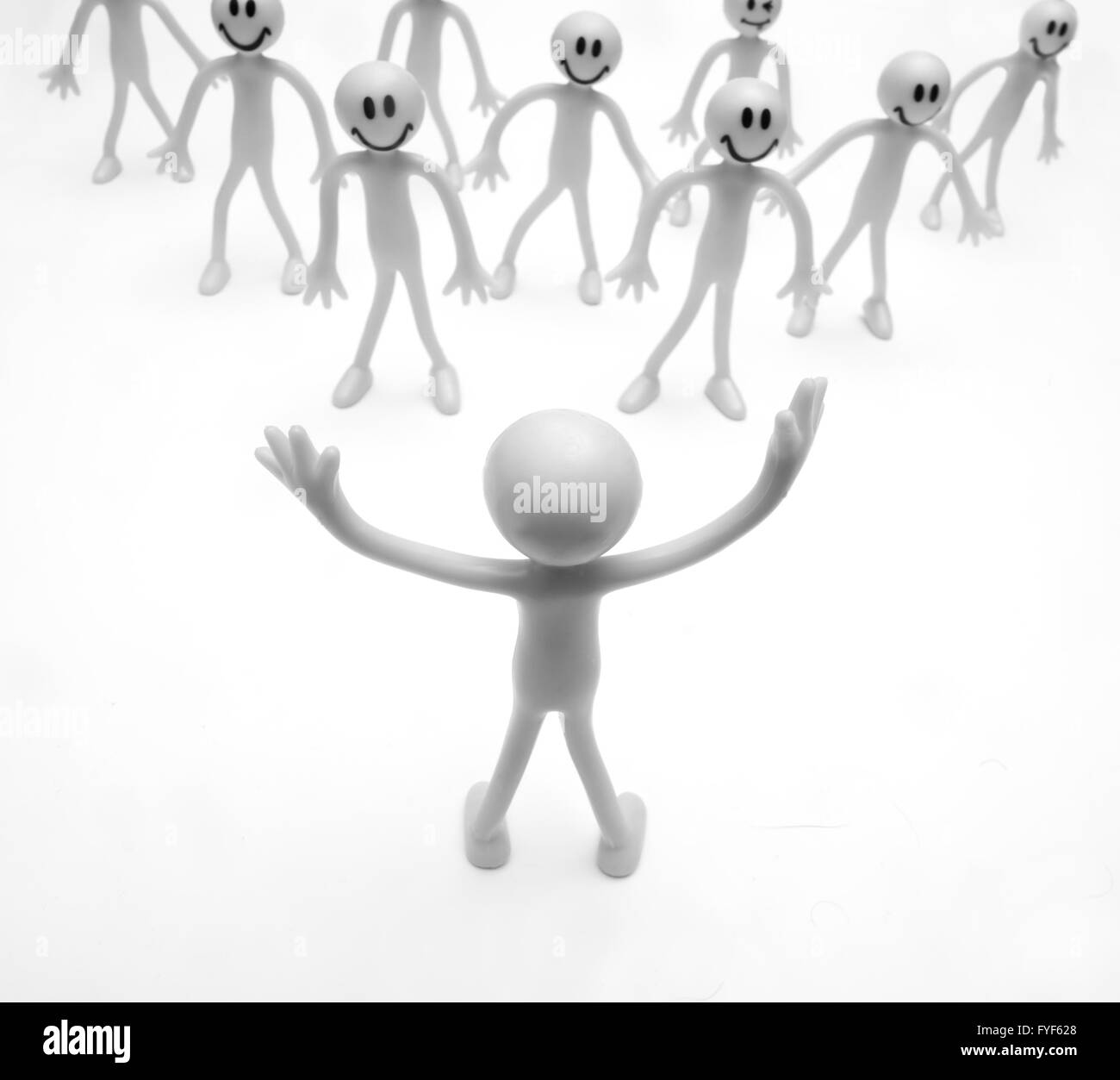 Leadership concept. A leader with his people Stock Photo - Alamy