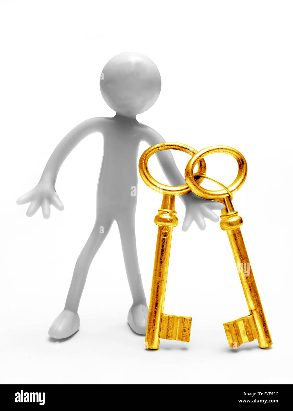 Human figure with gold keys Stock Photo - Alamy