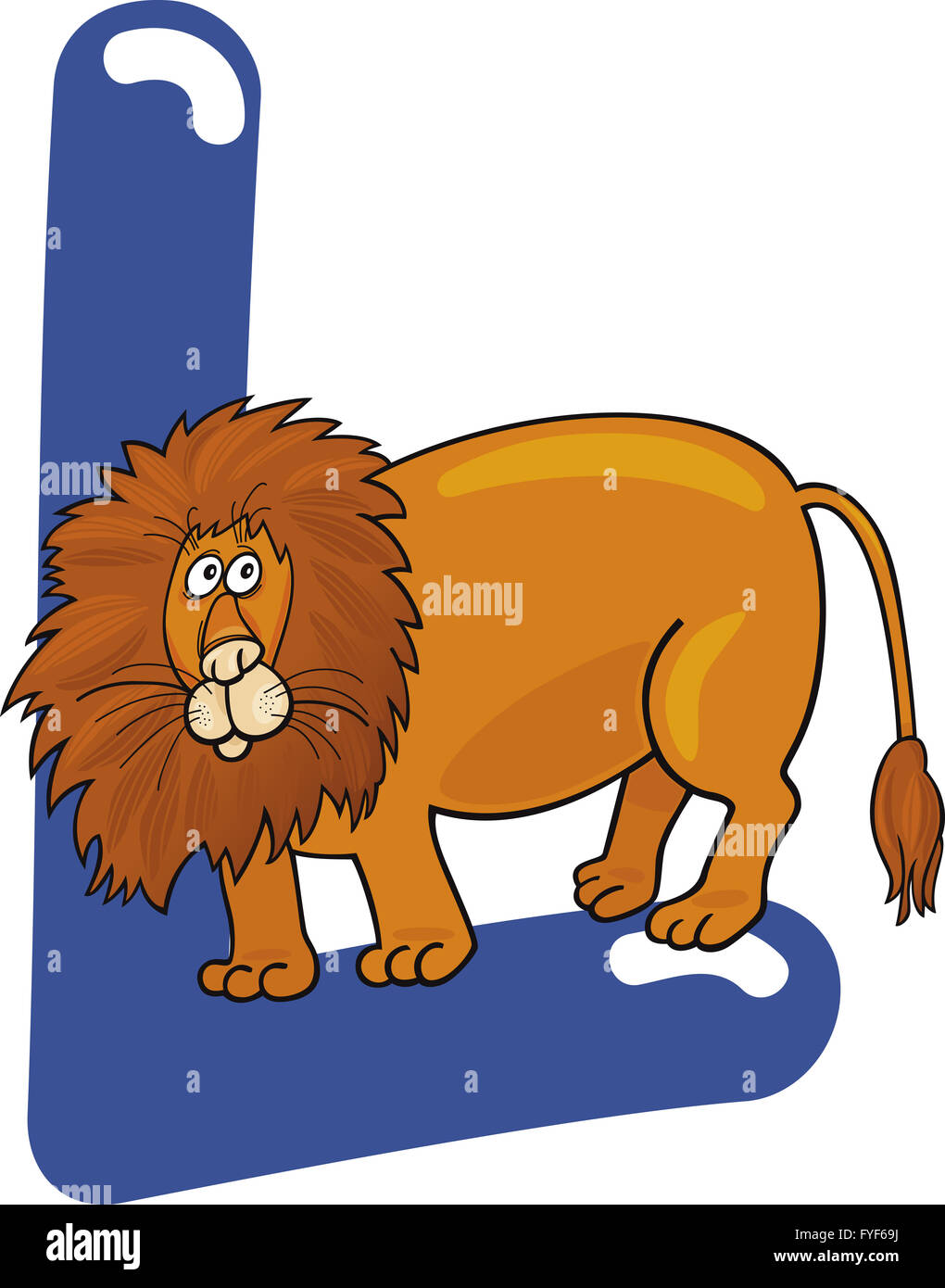 L lion cartoon illustration hi-res stock photography and images - Alamy