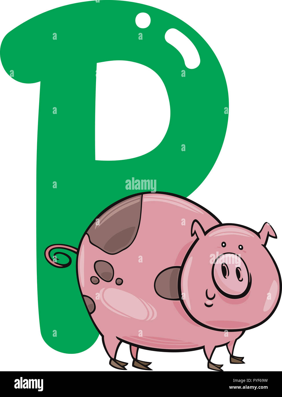 P for pig Stock Photo - Alamy