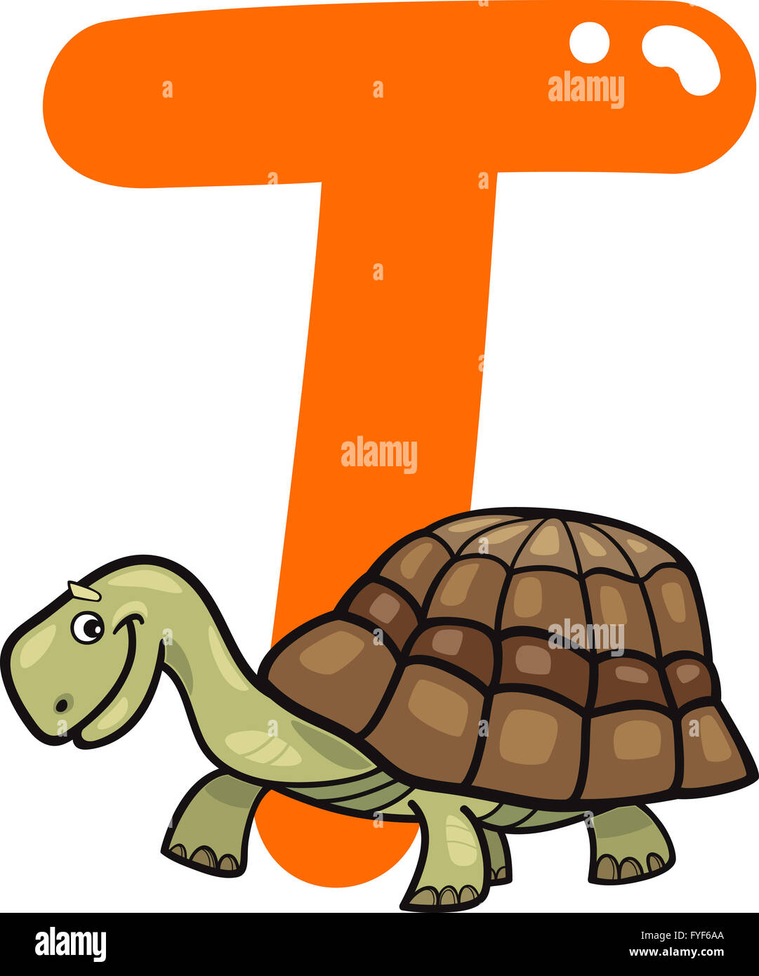 T turtle cartoon illustration hi-res stock photography and images - Alamy