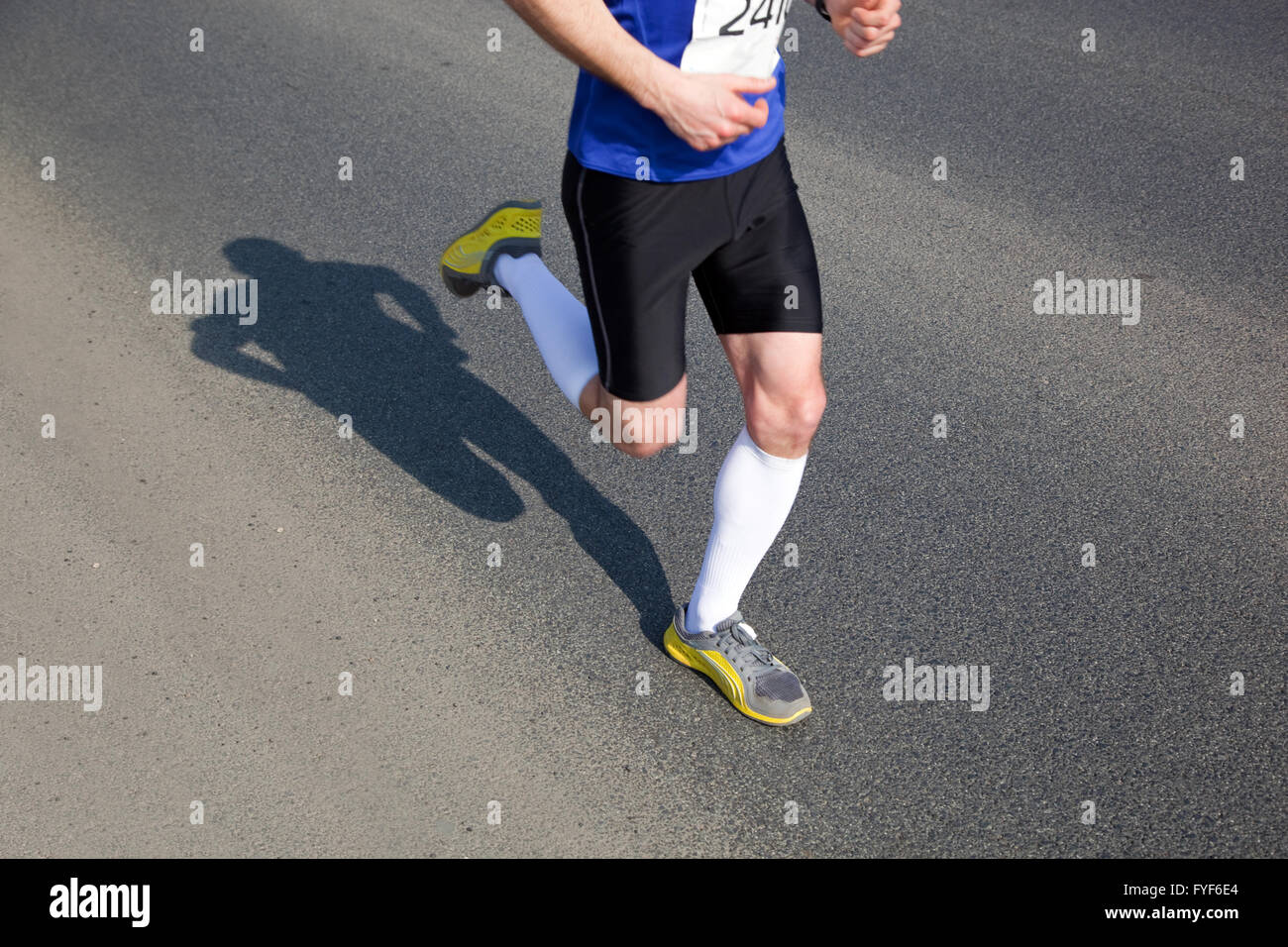 Marathon runner on the way. Running Stock Photo - Alamy