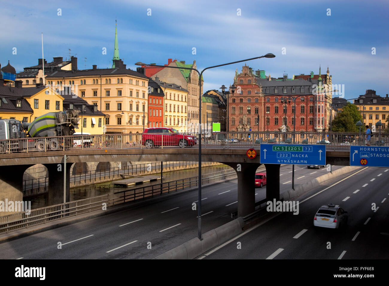Stockholm, Sweden. Street to downtown Stock Photo - Alamy