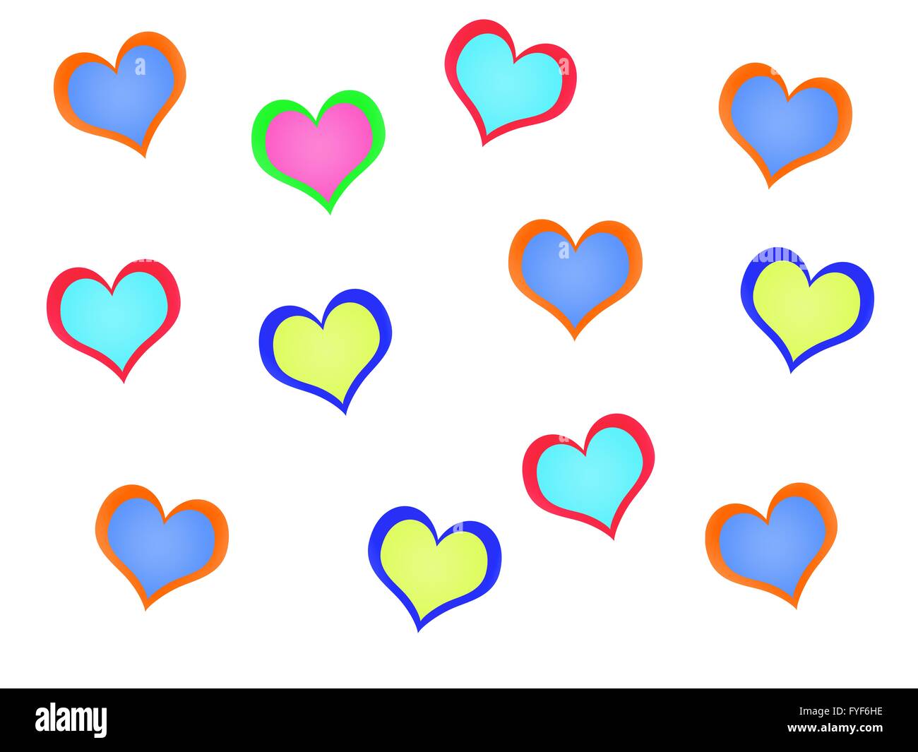 Various color shapes isolated against a white background Stock Photo ...