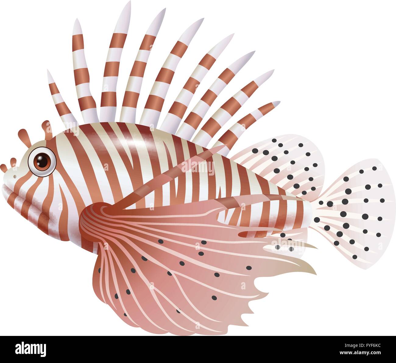 Cartoon scorpion fish isolated on white background Stock Vector Image ...