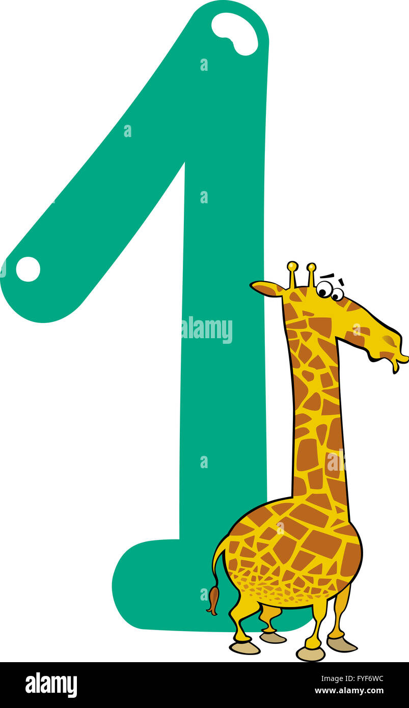 number one and giraffe Stock Photo - Alamy
