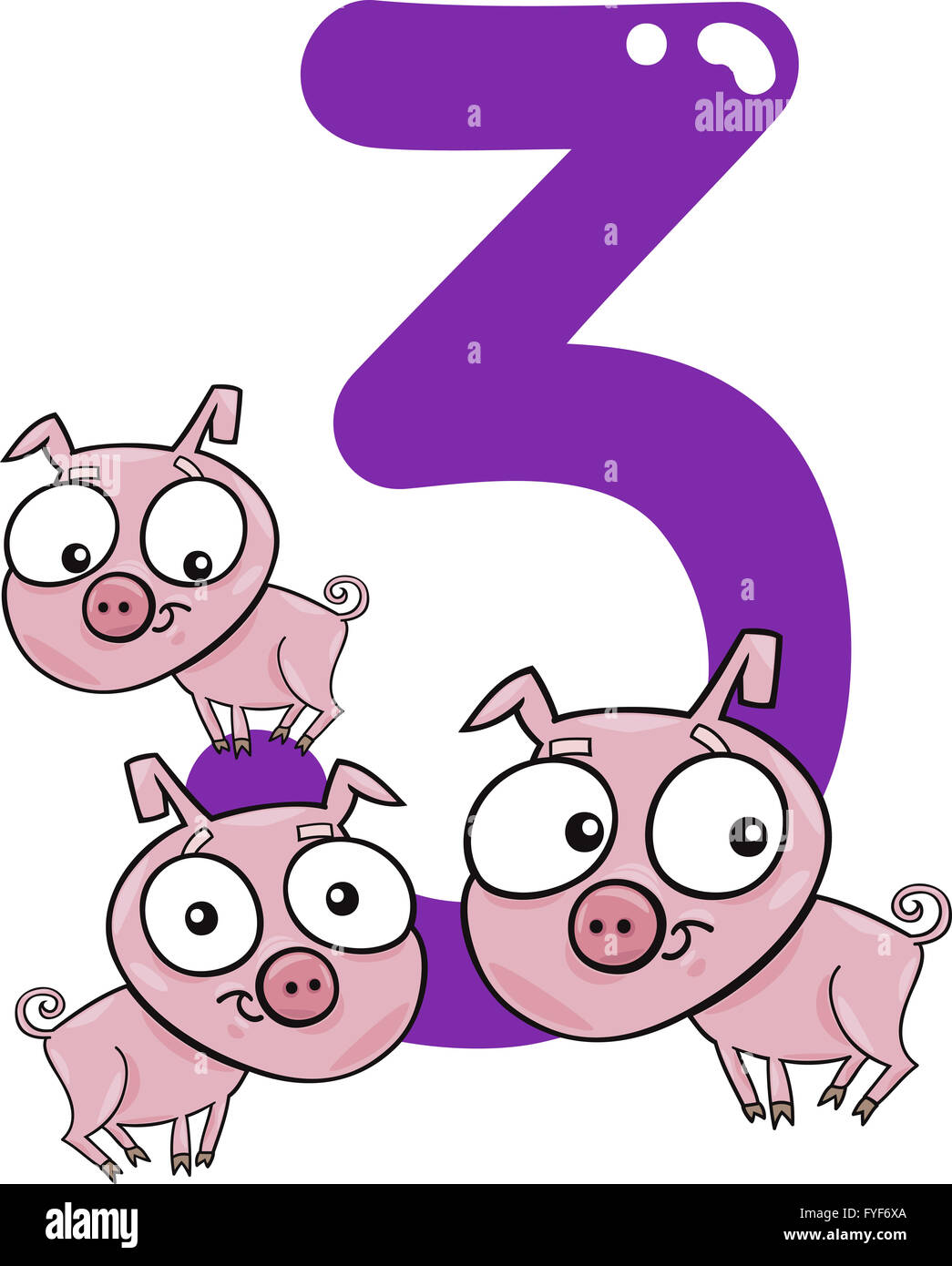 number three and 3 pigs Stock Photo - Alamy