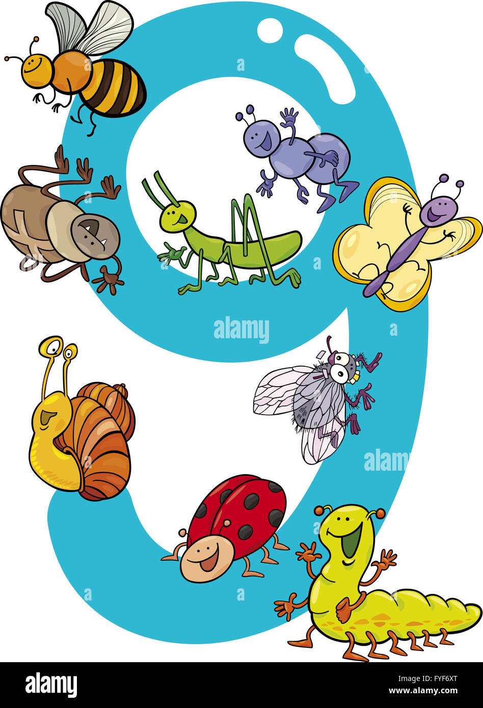 number nine and 9 insects Stock Photo - Alamy