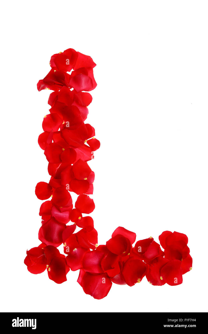 rose petals forming letter Stock Photo - Alamy