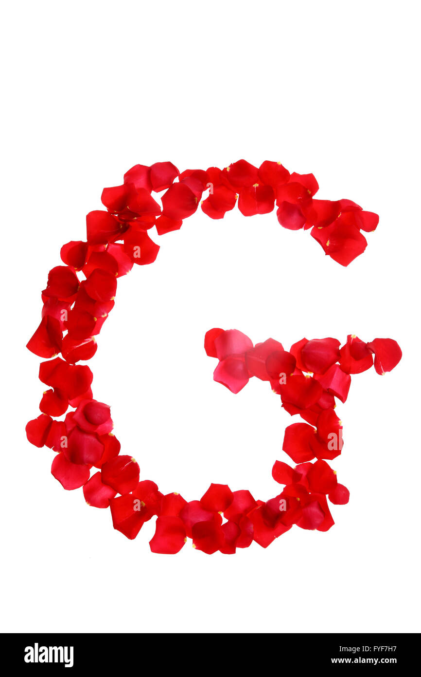 Rose petals forming letter hi-res stock photography and images - Alamy