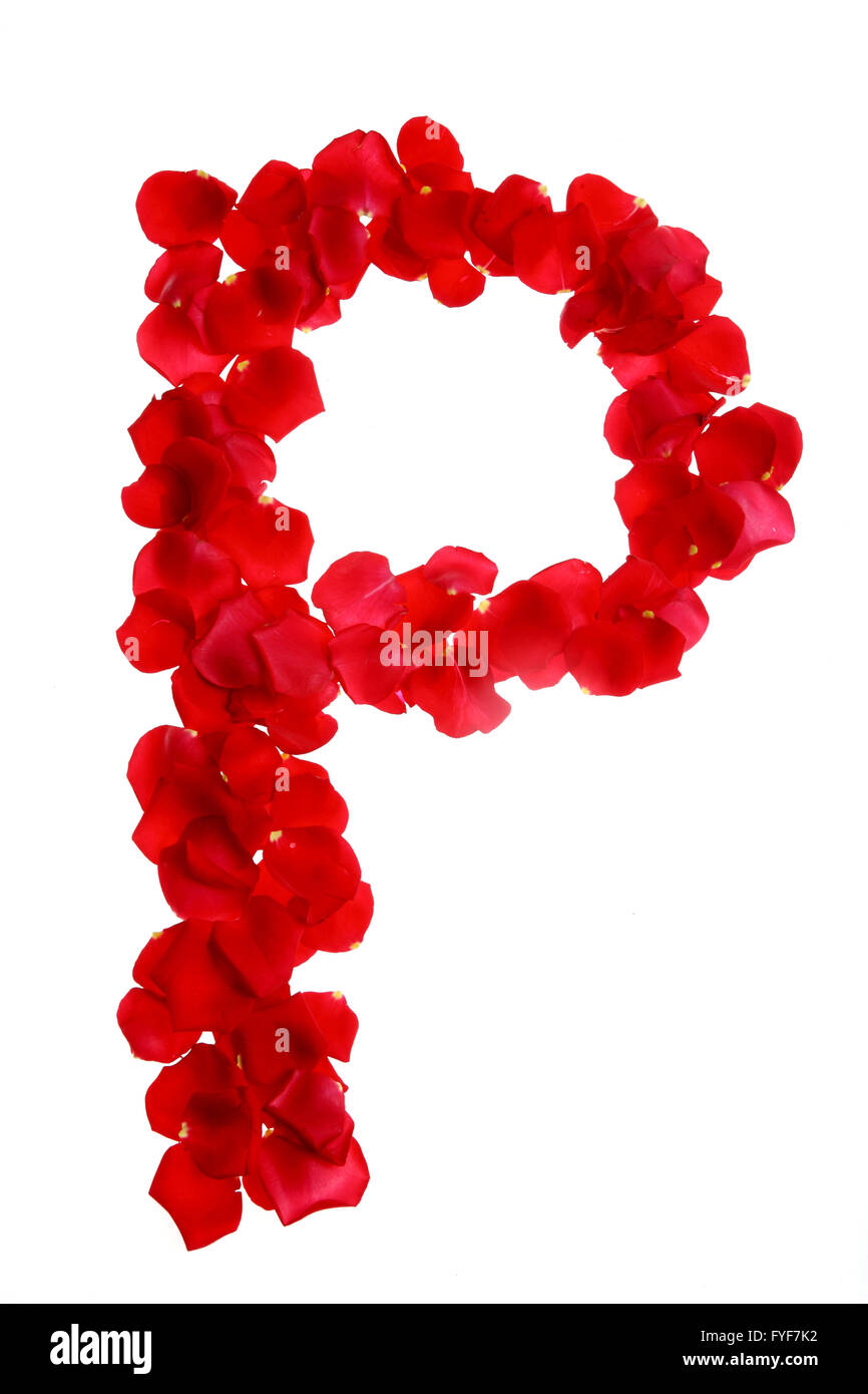 rose petals forming letter Stock Photo - Alamy