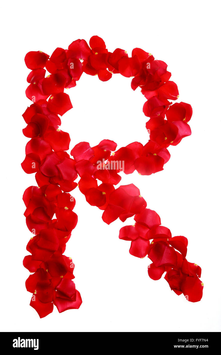 rose petals forming letter Stock Photo - Alamy
