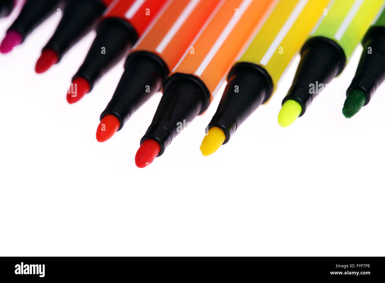 many colorful pens Stock Photo - Alamy