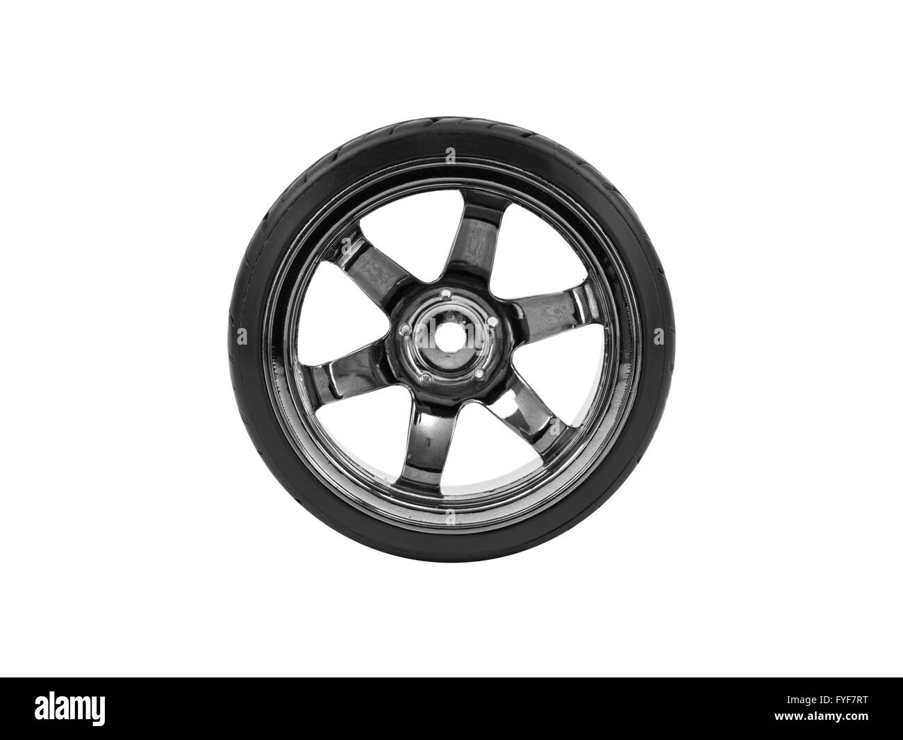 Rubber tyres with sports rims on a white background Stock Photo - Alamy