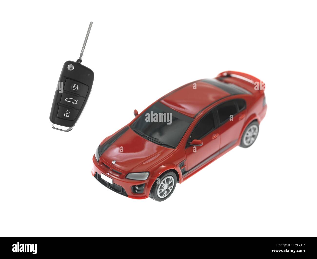 A toy sports car key isolated against a white background Stock Photo ...