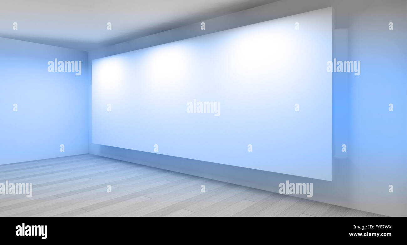 Empty gallery, 3d room Stock Photo - Alamy