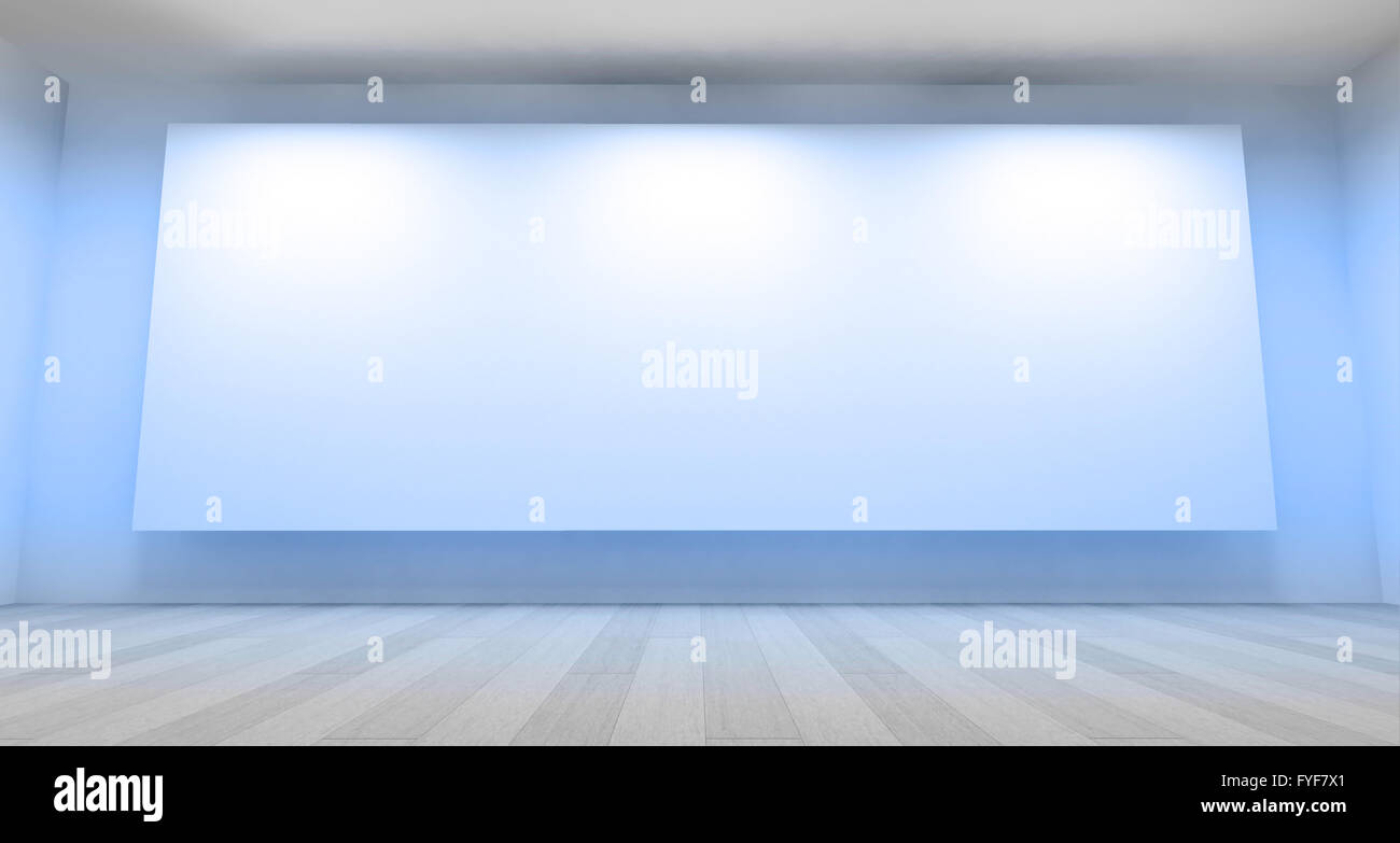 Empty gallery, 3d room Stock Photo - Alamy