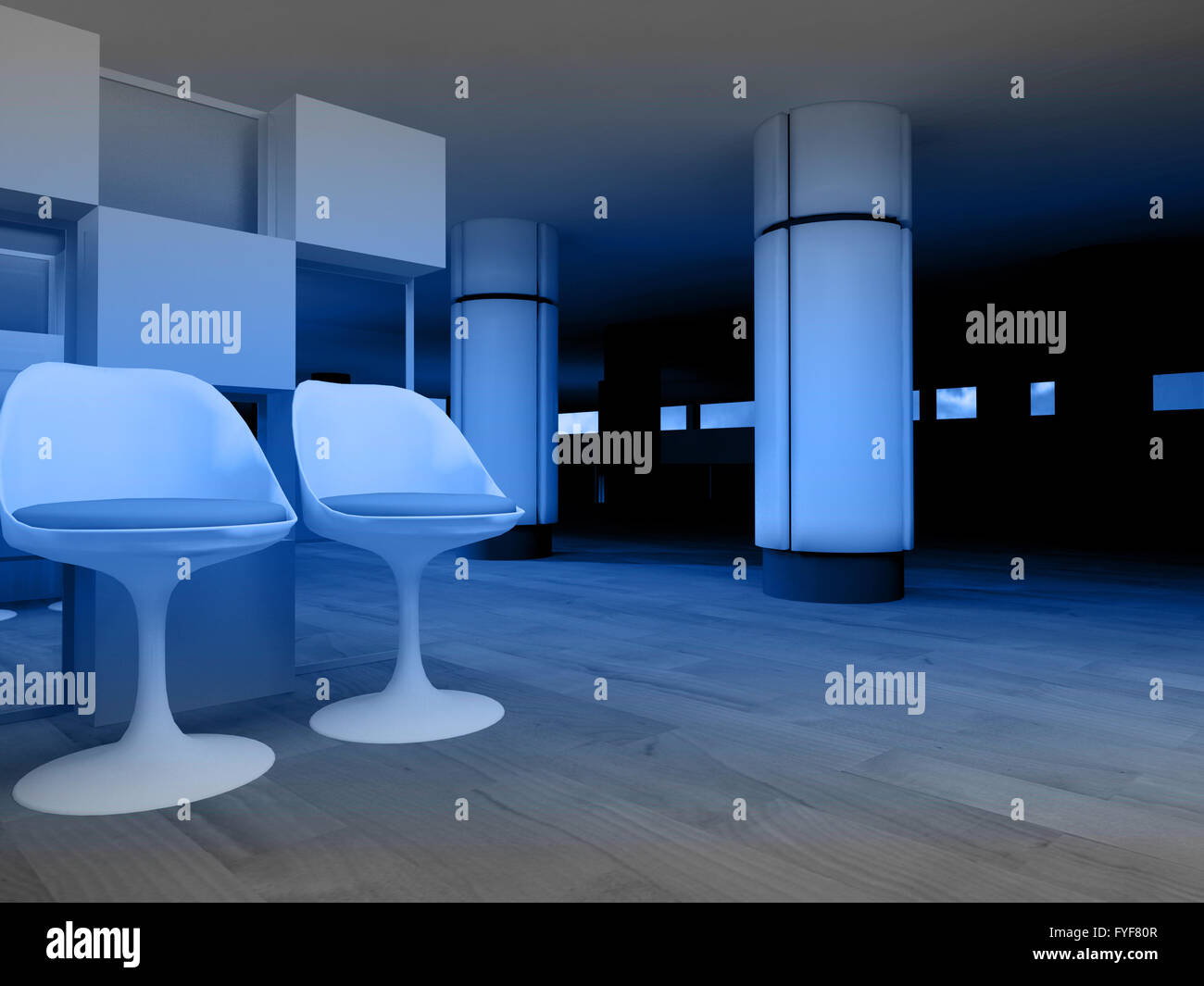 Hospital waiting room, conceptual architecture, clean space Stock Photo ...