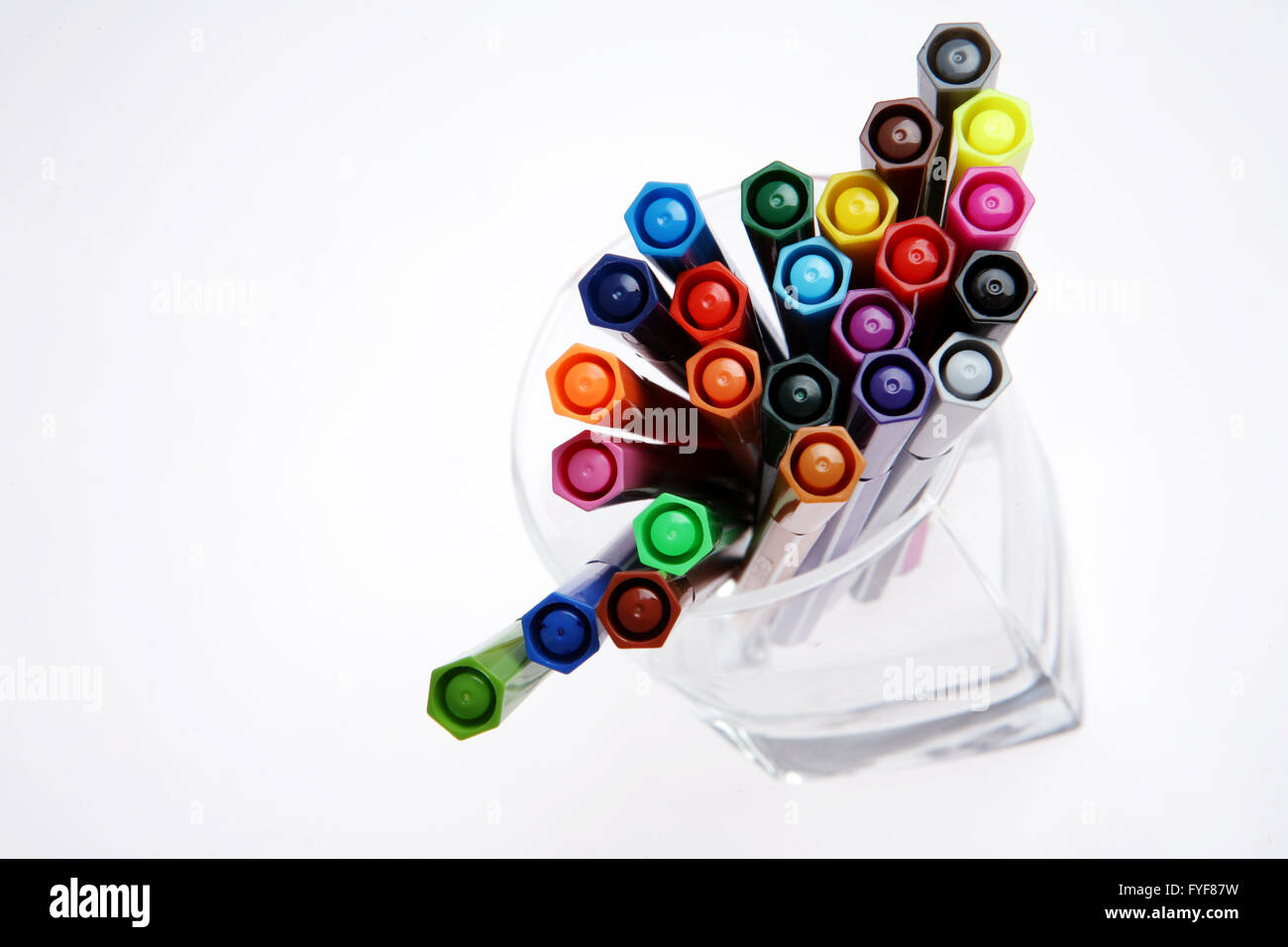 many colorful pens Stock Photo - Alamy