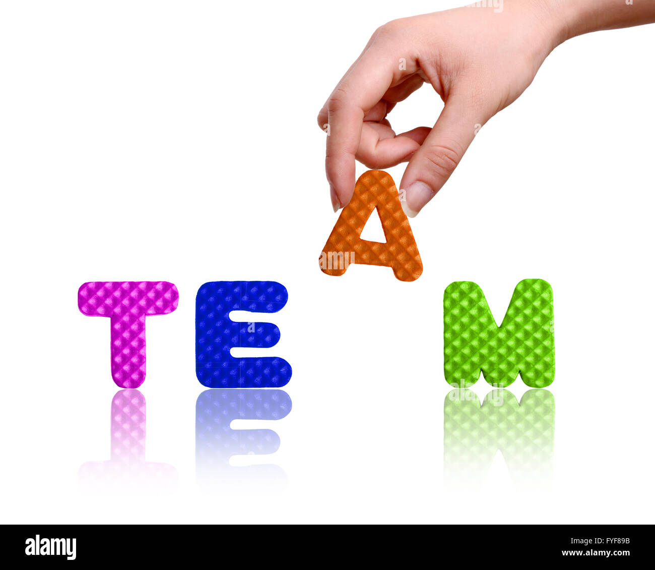 Hand and word Stock Photo - Alamy