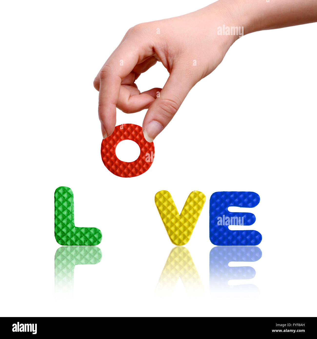 Hand and word Stock Photo - Alamy