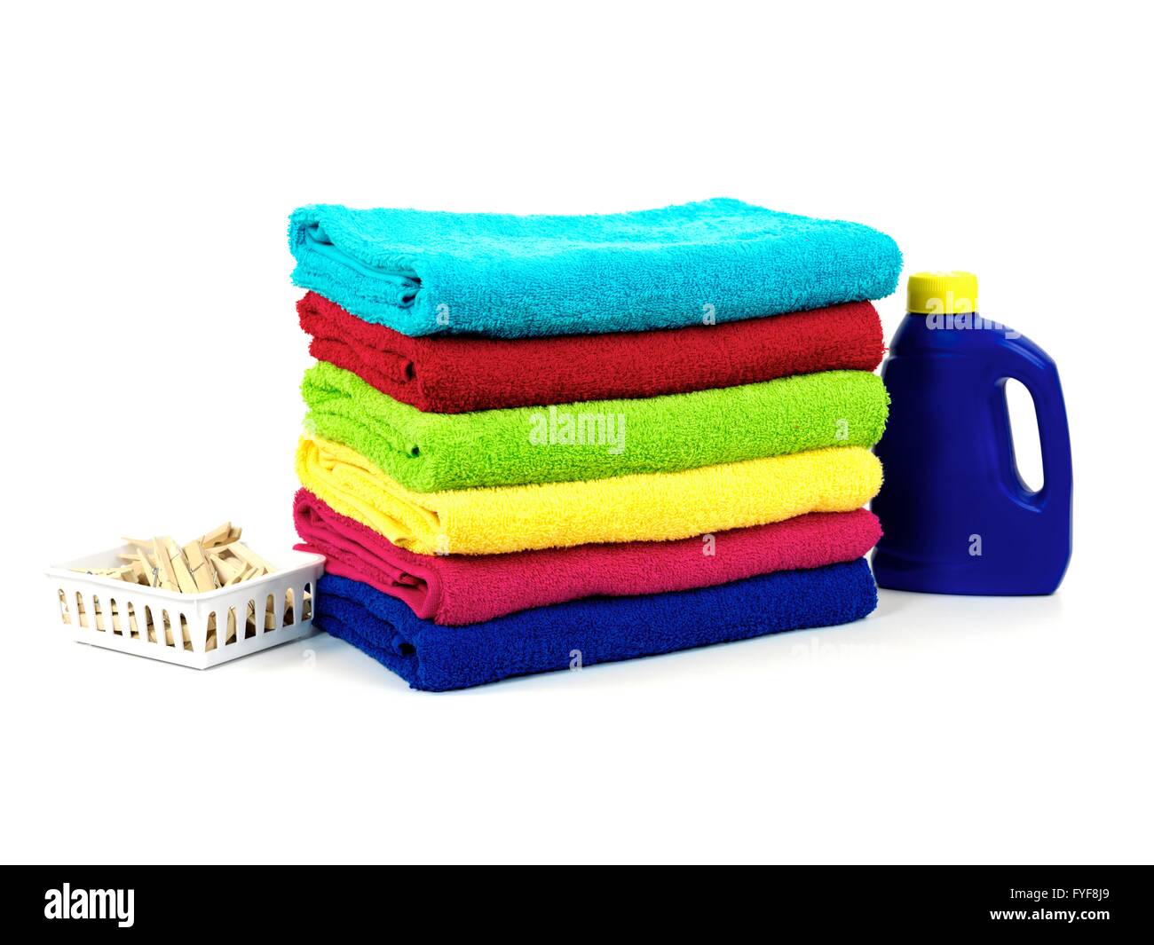 A laundry items isolated against a white background Stock Photo - Alamy