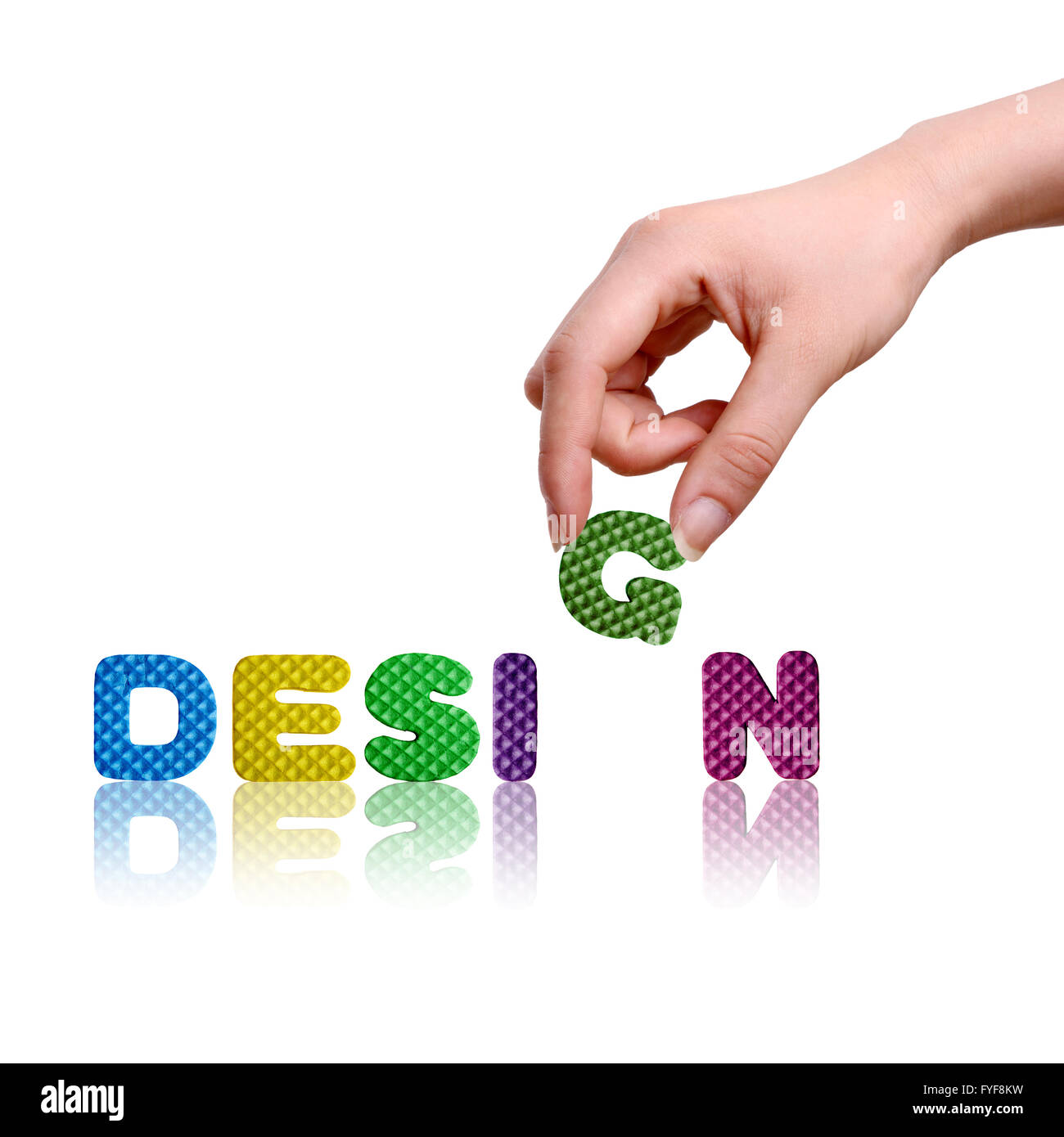 Hand and word Stock Photo - Alamy