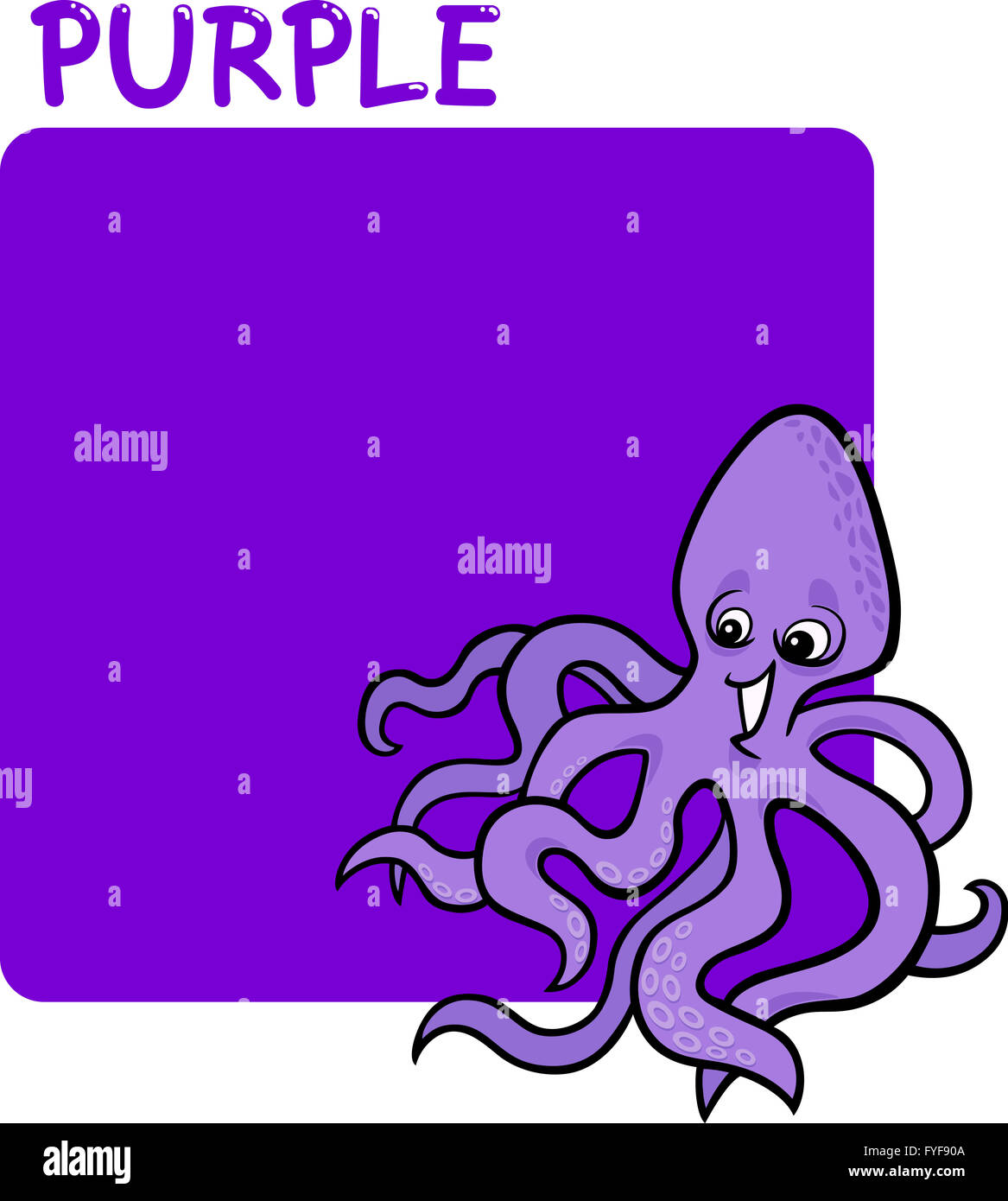 Octopus purple colour funny cartoon hi-res stock photography and images ...