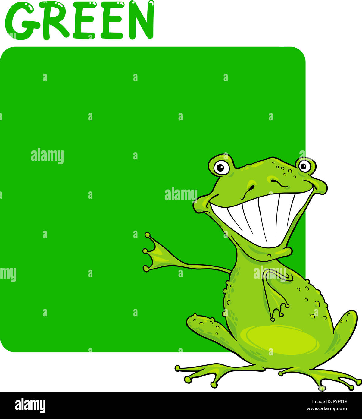 Color Green and Frog Cartoon Stock Photo - Alamy