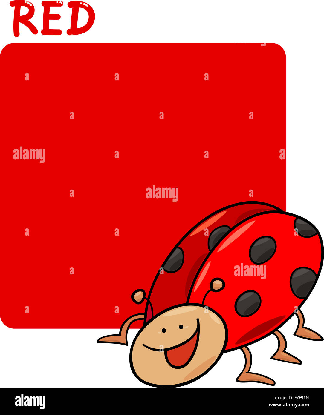 Color Red and Ladybug Cartoon Stock Photo - Alamy