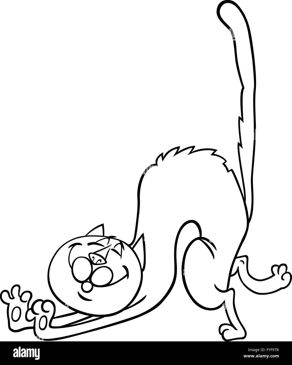 Cartoon illustration tabby cat coloring hi-res stock photography and ...