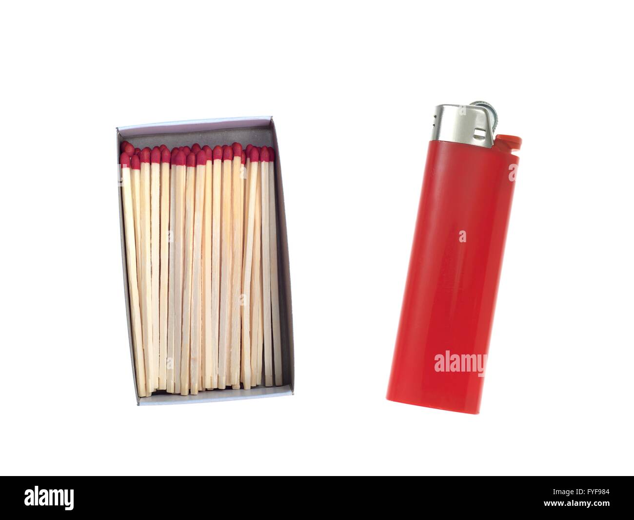 Wooden matches isolated against a white background Stock Photo - Alamy