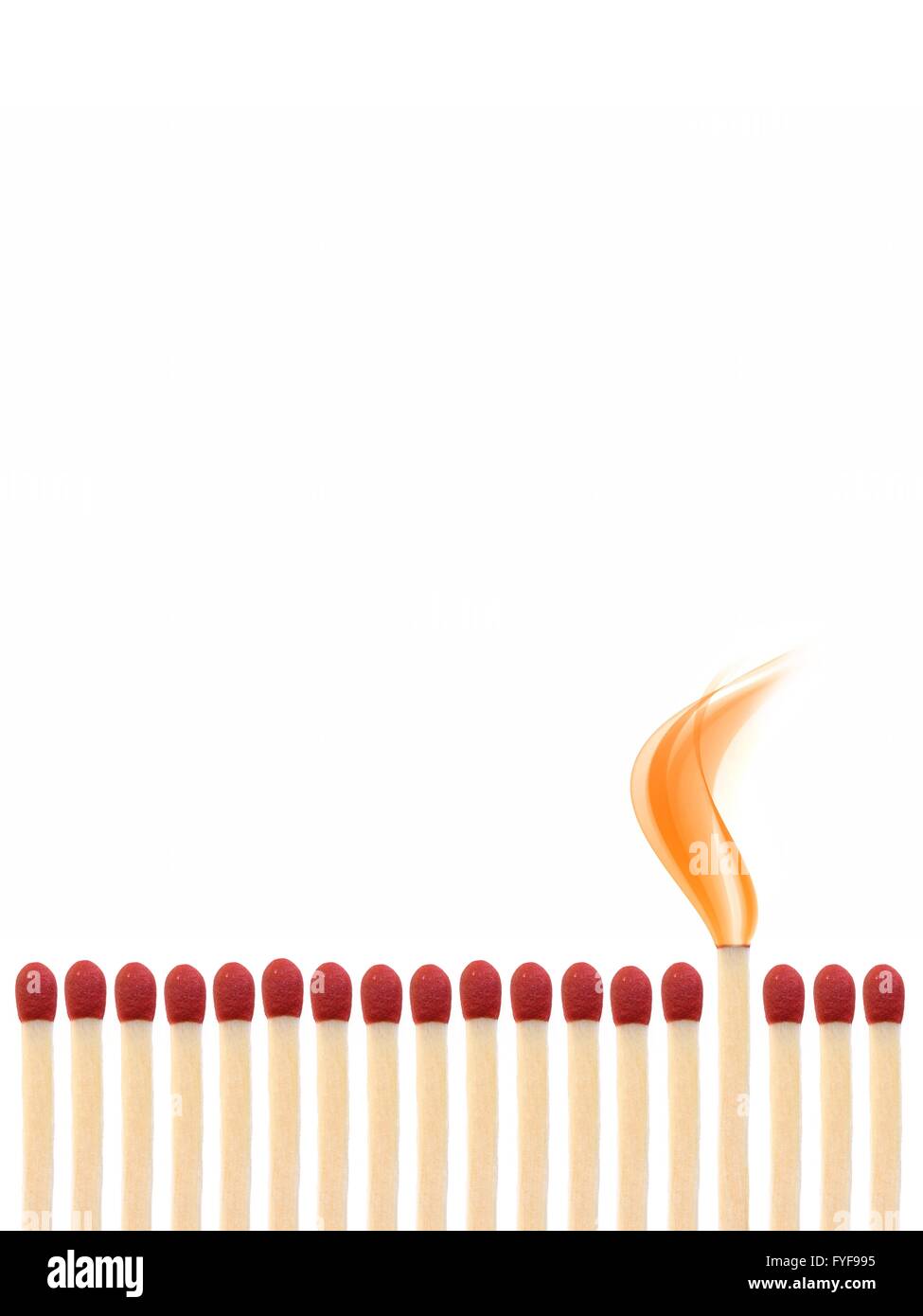 Wooden matches isolated against a white background Stock Photo - Alamy