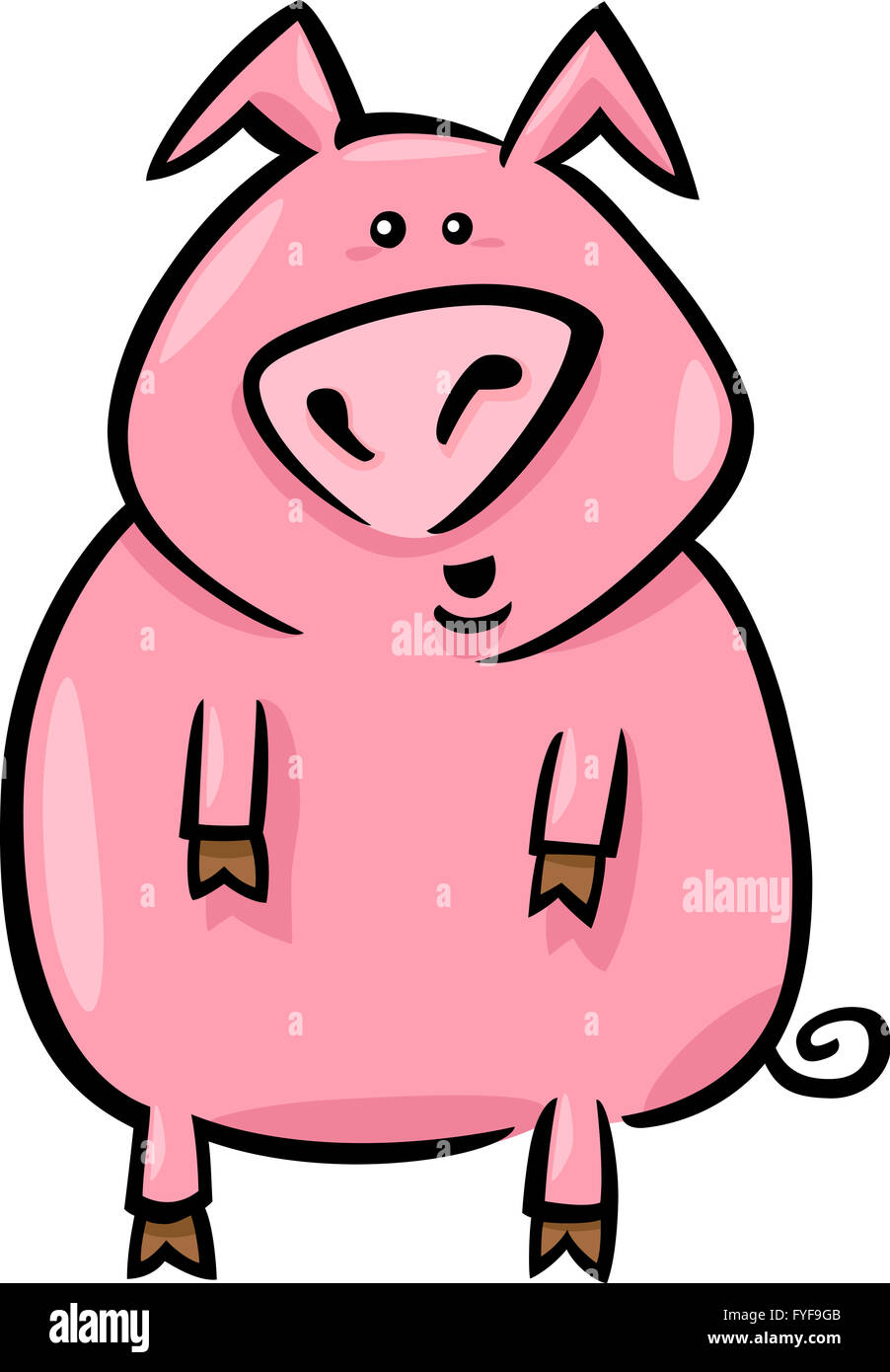 cartoon illustration of farm pig Stock Photo - Alamy