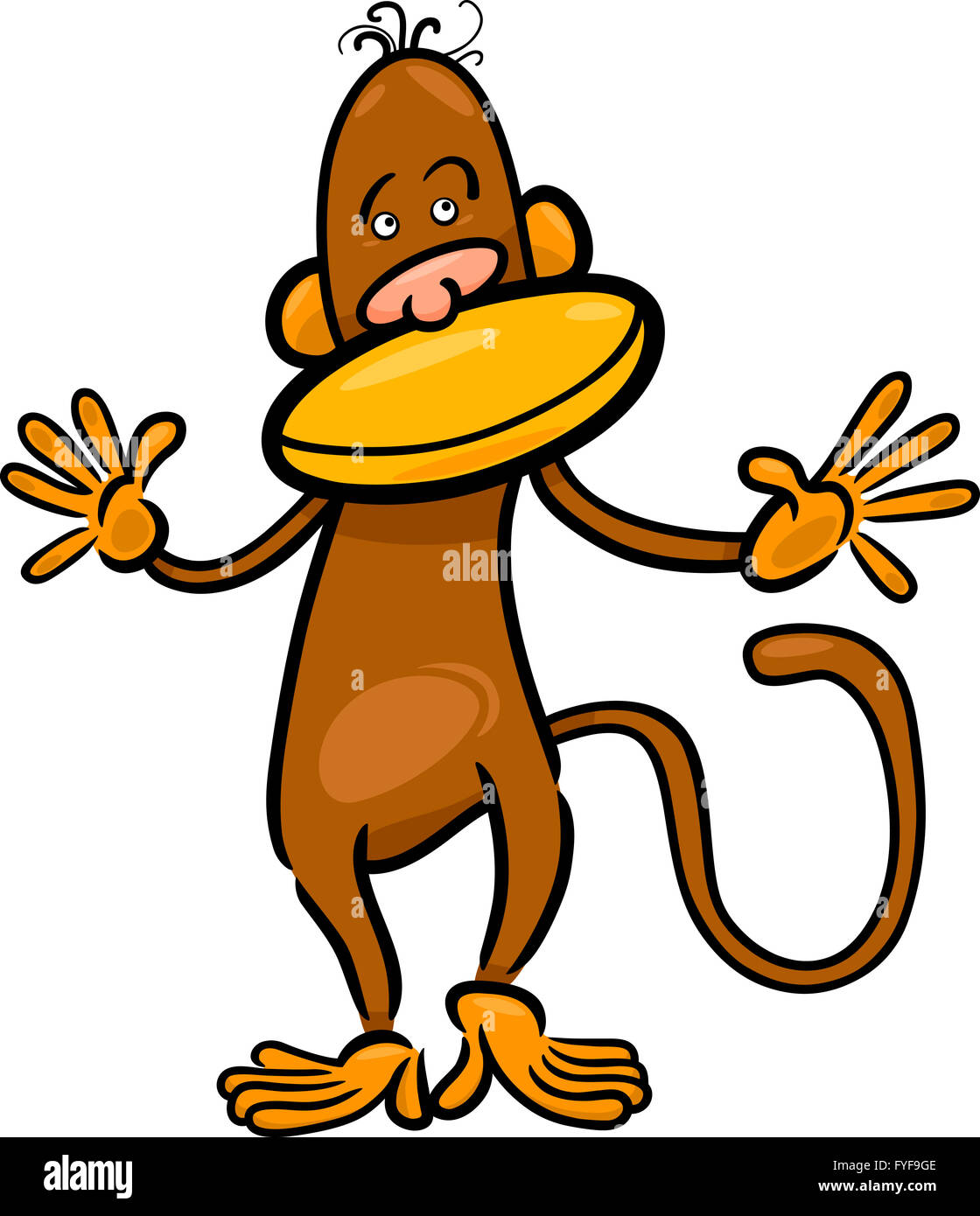 cute monkey cartoon illustration Stock Photo - Alamy