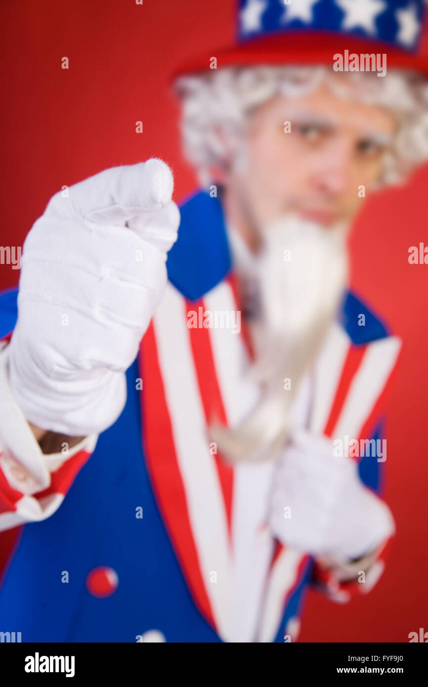Series with Uncle Sam character in various poses with props Stock Photo ...