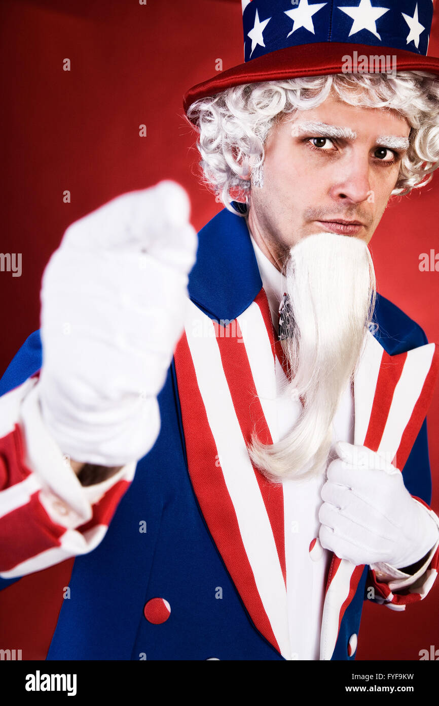 Series with Uncle Sam character in various poses with props Stock Photo ...