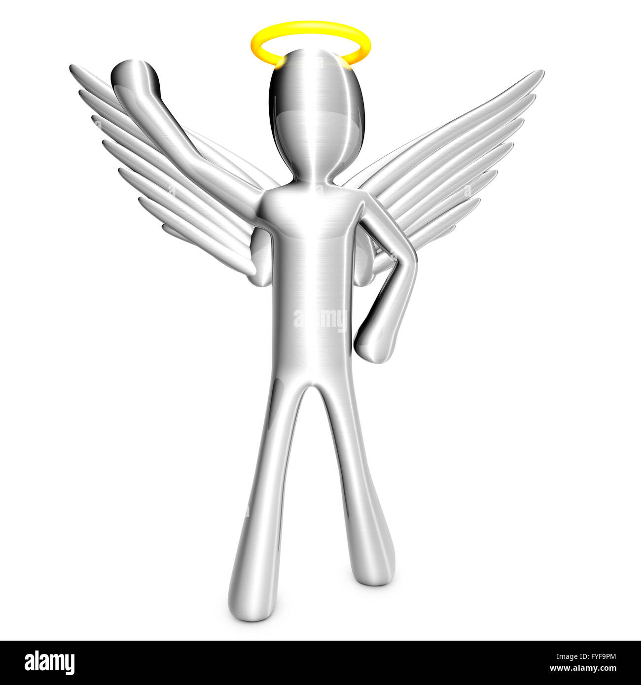 Cartoon Angel with Trash Can Stock Photo - Alamy