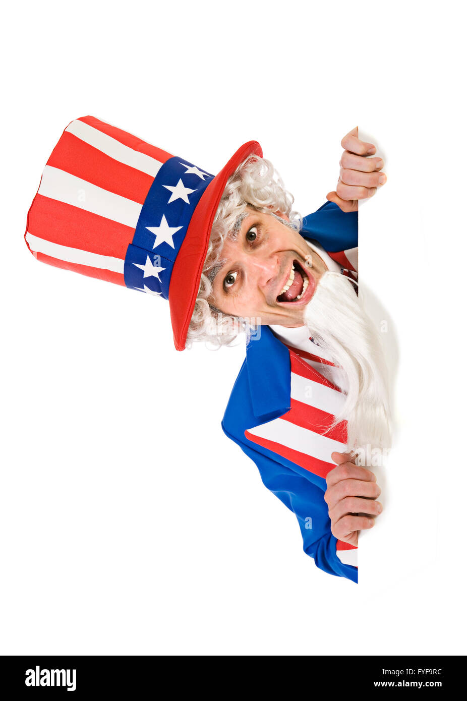 Series with Uncle Sam character in various poses with props Stock Photo ...