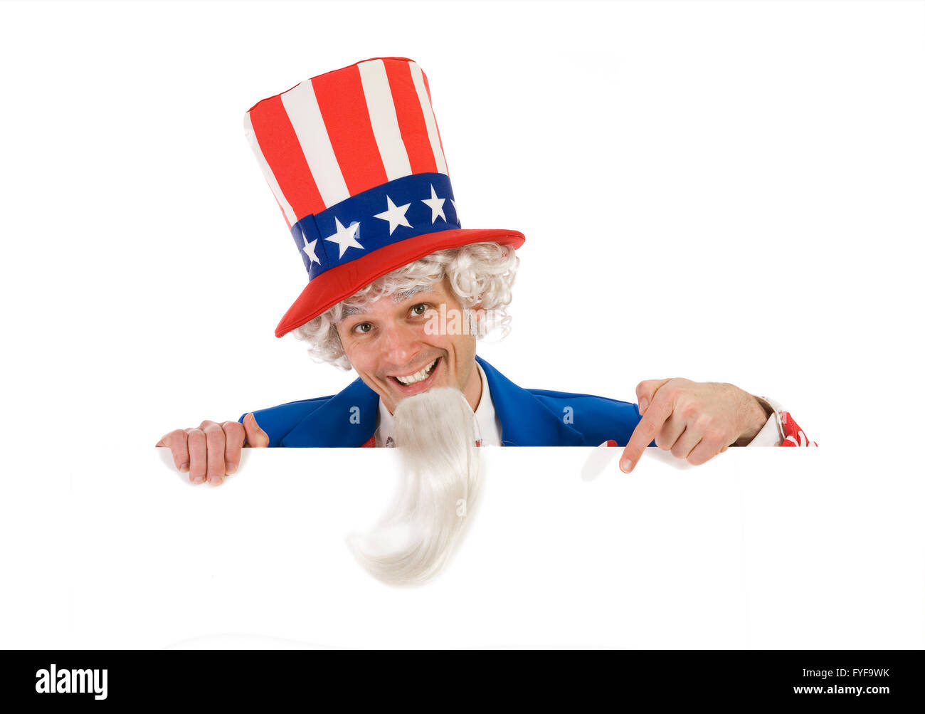 Series with Uncle Sam character in various poses with props Stock Photo ...