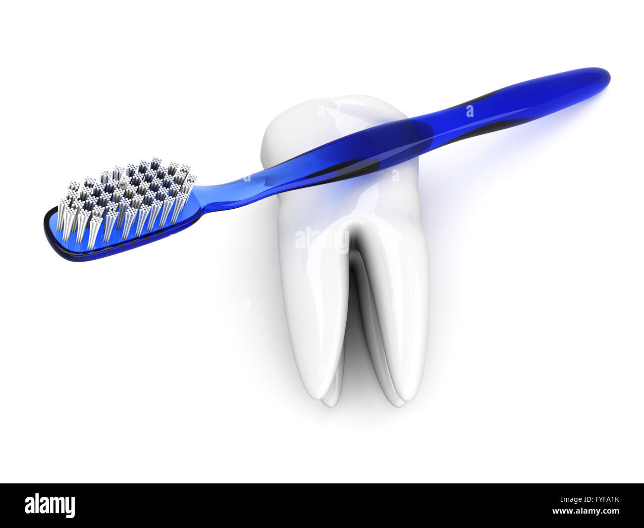 Toothbrush with a Tooth Stock Photo - Alamy