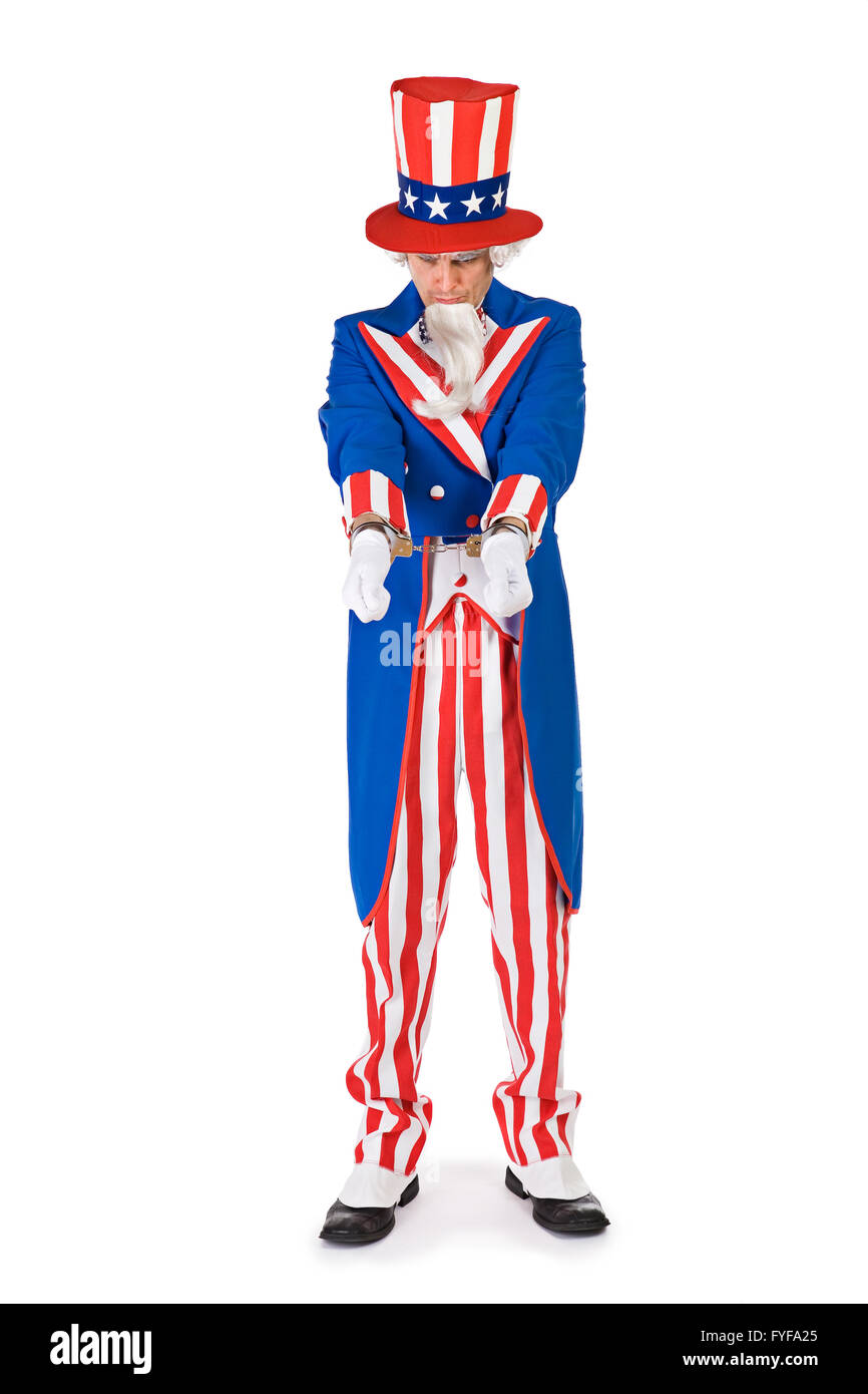 Series with Uncle Sam character in various poses with props Stock Photo ...